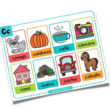 Palabras Con La C Para Niños Sílabas Ca Ce Ci Co Cu