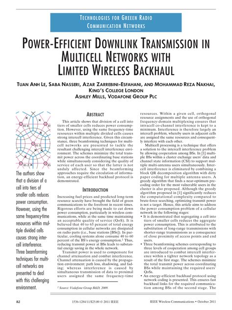 Pdf Power Efficient Downlink Transmission In Multicell Networks With Limited Wireless Backhaul