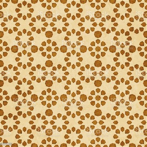 레트로 브라운 이슬람 완벽 한 기하학 패턴 배경 동부 스타일 장식 갈색에 대한 스톡 벡터 아트 및 기타 이미지 갈색 곡선 골동품 Istock