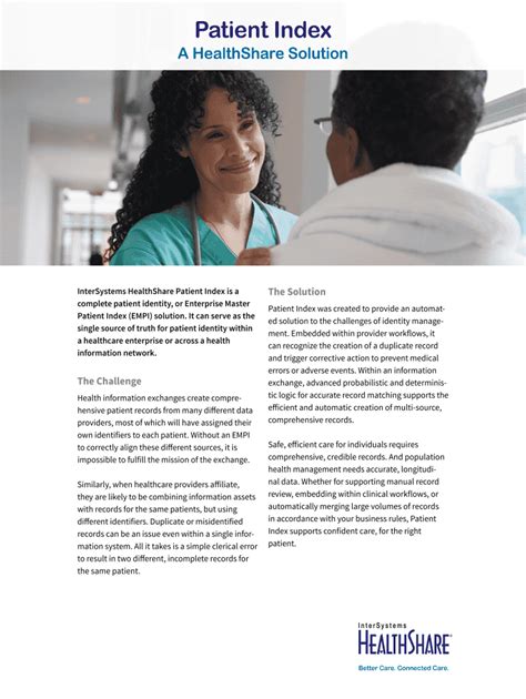 Fillable Online Patient Index A Healthshare Solution Intersystems