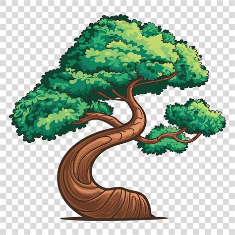 Tree Illustration Vector Design Transparent Background Premium AI Generated Vector