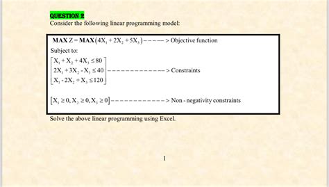 solved question 2consider the following linear programming