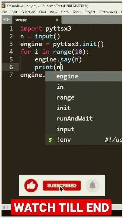 Saying Sorry Using Python 😅pyttsx3 Module Py Ideas 💡shorts Python Youtube