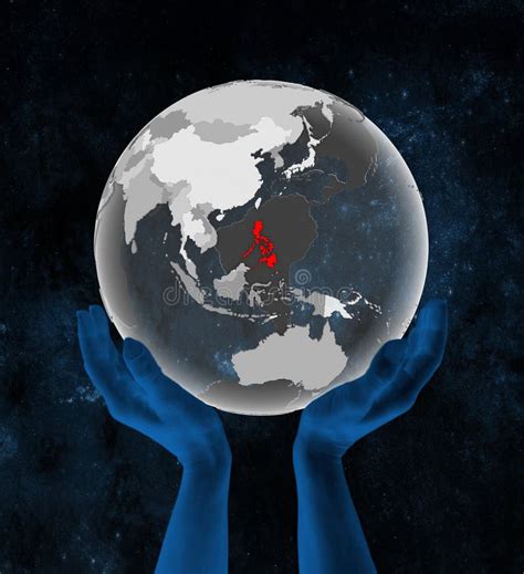 Map Of Philippines In Red On Globe Stock Illustration Illustration Of Country Globe