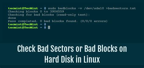How To Check For Bad Sectors On A Hard Disk In Linux Linux Hard Disk