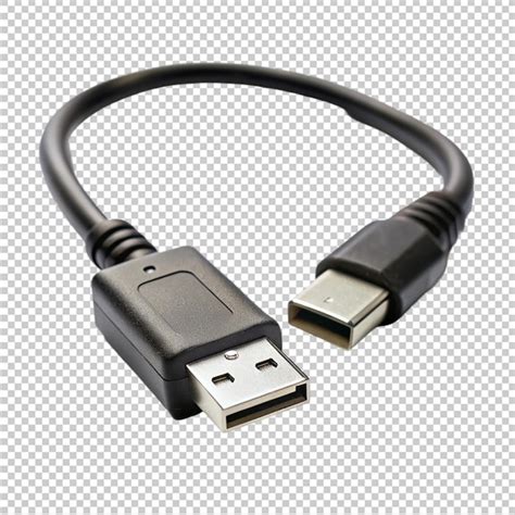Cable With Usb And Lightning Connector On White Background Premium Ai