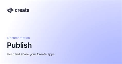 Publish Create