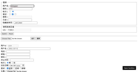form codesandbox