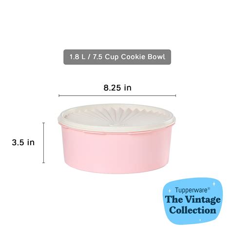 Tupperware Heritage Collection 7 6 Cup Cookie Canister Vintage Light Pink Color