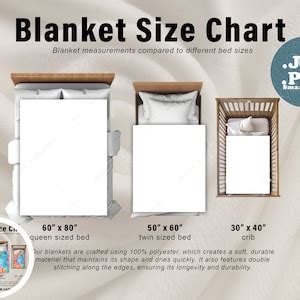 Blanket Size Chart Mockup Pod Sublimation Psd  Etsy