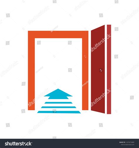 Emergency Exit Sign Exit Door Icon Stock Vector Royalty Free Shutterstock