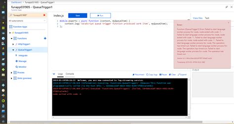 National Cloud Failed To Execute Queuetrigger For Node In V2 Function App · Issue 4208