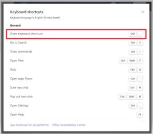 Microsoft Teams Keyboard Shortcuts