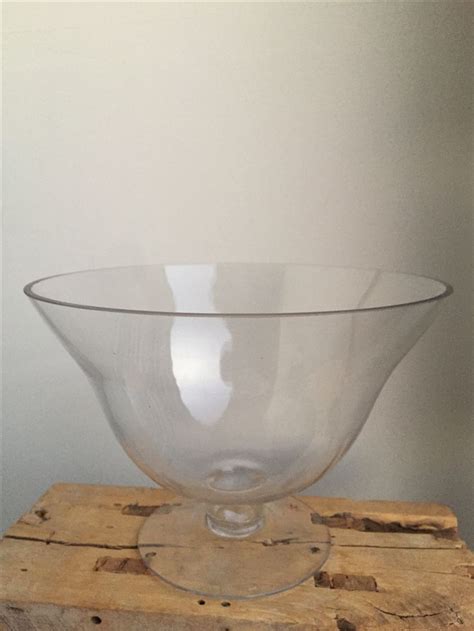 Clear Glass Footed Compote Vase