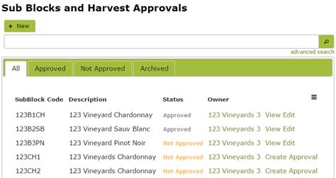 Vinsight Documentation Harvest Approvals Vinsight Documentation