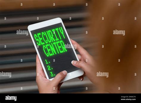 Text Showing Inspiration Security Center Concept Meaning Centralized Unit That Deals With