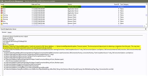 Could Not Connect To Sql Server Database All Pooled Connections Were In Use And Max Pool Size