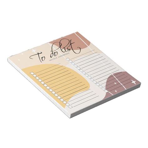 Minimalist Modern Abstract Pastel To Do List Notepad Zazzle Note
