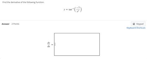 Solved Find The Derivative Of The Following Function