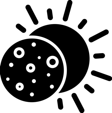 Solar Eclipse Glyph Icon Or Symbol 24276456 Vector Art At Vecteezy