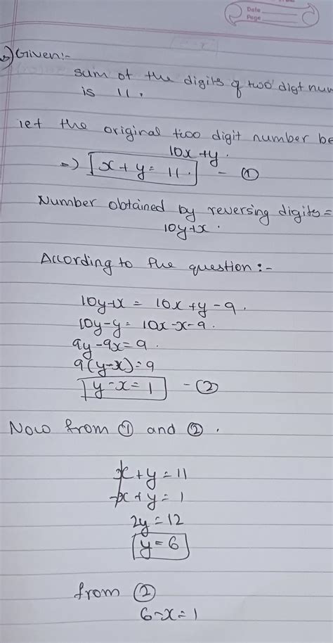 6 the sum of digits of a 2 digit number is 11 if the number obtained