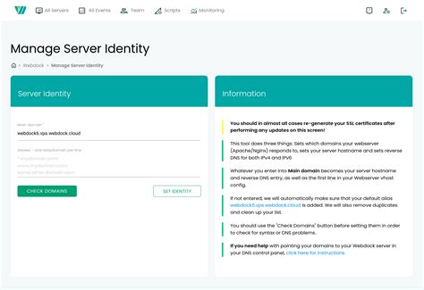 Webdock Managing Your Server Identity