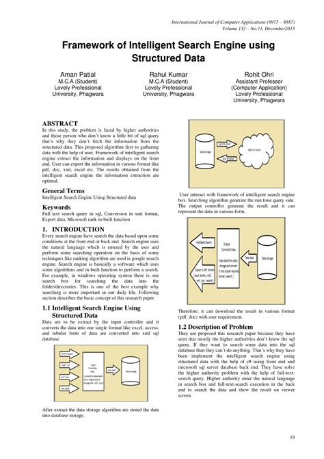 Pdf Framework Of Intelligent Search Engine Using Structured Data