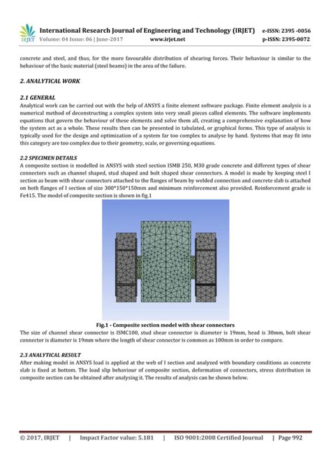 An Analytical And Experimental Investigation Of Shear Connectors In