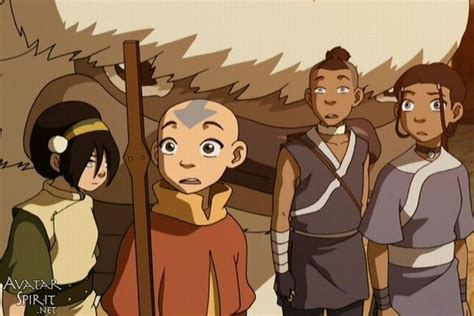 Avatar Aang Katara Sokka And Toph Beifong Being Shocked By Kuei S Decision To Arrest Long