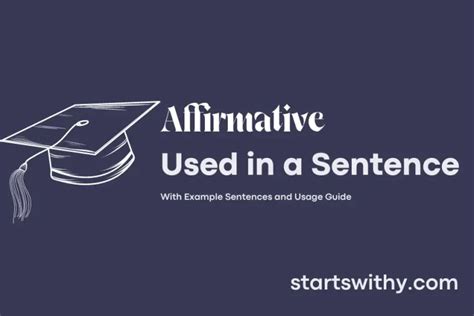 Affirmative In A Sentence Examples 21 Ways To Use Affirmative