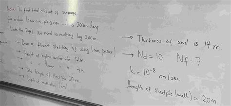 solved note to find total amount of seepagefor a dam