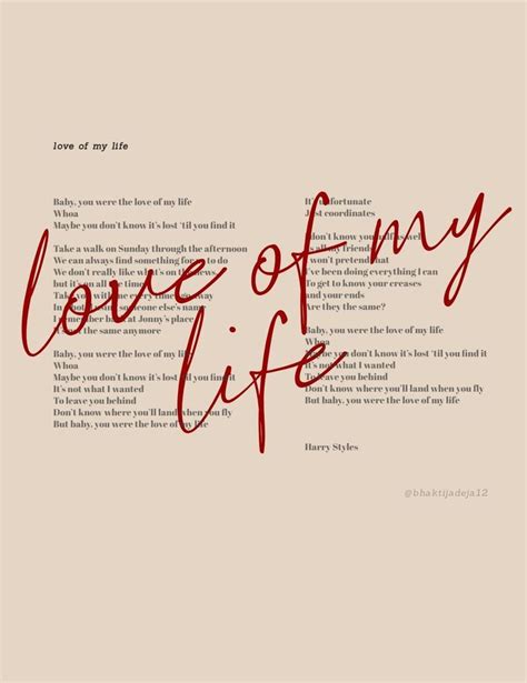 Love Of My Life Lyrics In 2022 Style Lyrics Harry Styles Poster Harry