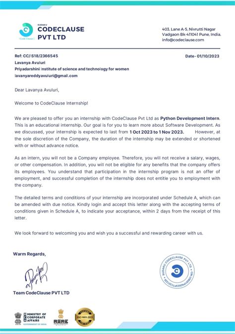 Lavanyareddy Avuluri On Linkedin Codeclase Internship