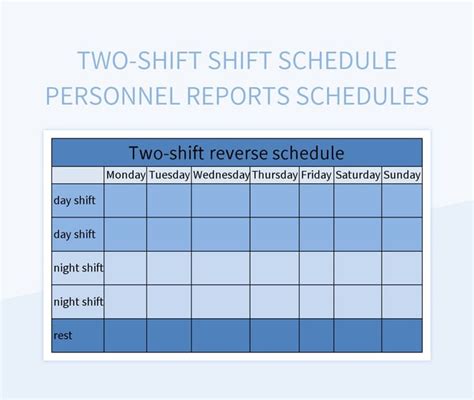 Two Shift Shift Schedule Personnel Reports Schedules Excel Template And