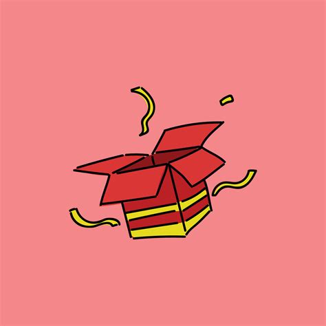 Surpise Box Vector Illustration Vector Red Box Confetti And Ribbons Sale And Discount
