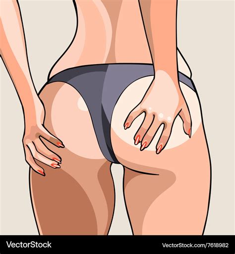 Cartoon Sexy Female Buttocks In A Thong Royalty Free Vector