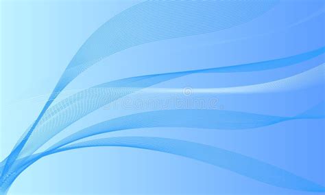 Blue Light Smooth Lines Wave Curves With Soft Gradient Abstract