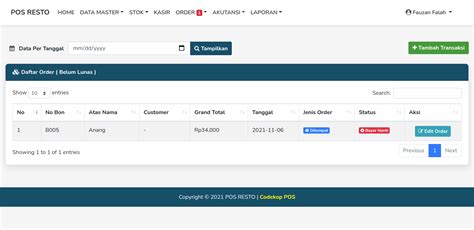 Source Code Aplikasi POS Kasir Cafe Resto Berbasis Website