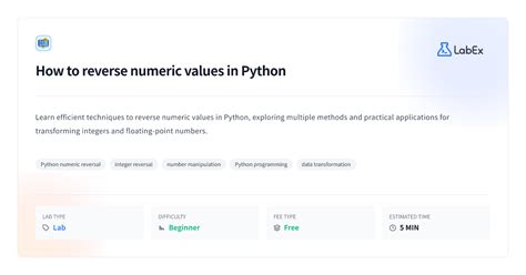 how to reverse numeric values in python labex