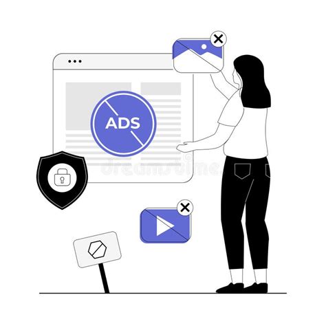 Ad Blocking Concept No Advertising Anti Spam Protection Without Ads Concept Website Adblock