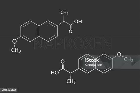 Naproxen Molecular Skeletal Chemical Formula Stock Illustration Download Image Now Art Atom