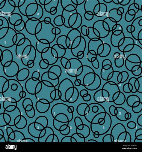 overlapping black circles and ovals on a bold blue background stock