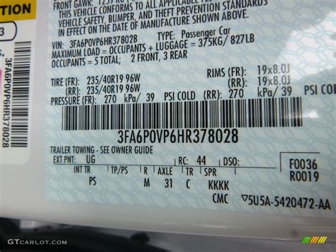2017 Ford Fusion Sport Awd Color Code Photos