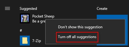 2 Ways To Remove Suggested Apps From Start In Windows 10
