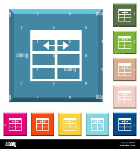 Spreadsheet Adjust Table Column Width White Icons On Edged Square