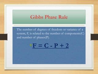 Gibbs Phase Rule Pdf Chemistry Science