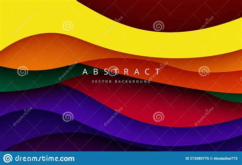 Multi Colored Abstract Red Orange Green Purple Yellow Colorful Dynamic Wavy Papercut Overlap