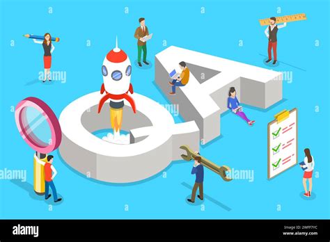 Isometric Flat Vector Concept Of Qa Quality Assurance Software App