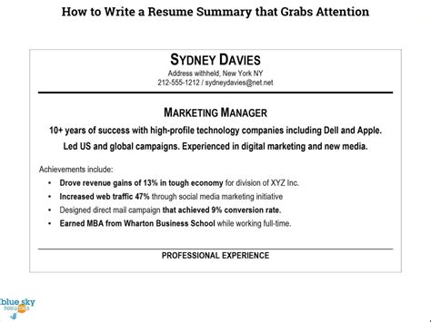 Divine Summary For Cv Sample Personal Career Objectives