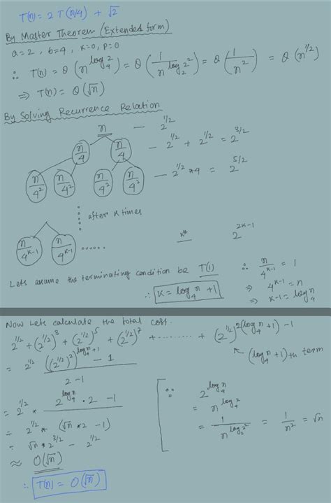 Time Complexity Tn 2tn4 Sqrtn Computer Science Stack